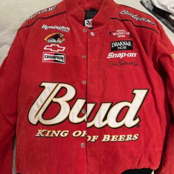 Budweiser | Jackets & Coats | Budweiser Red Racing Jacket | Poshmark